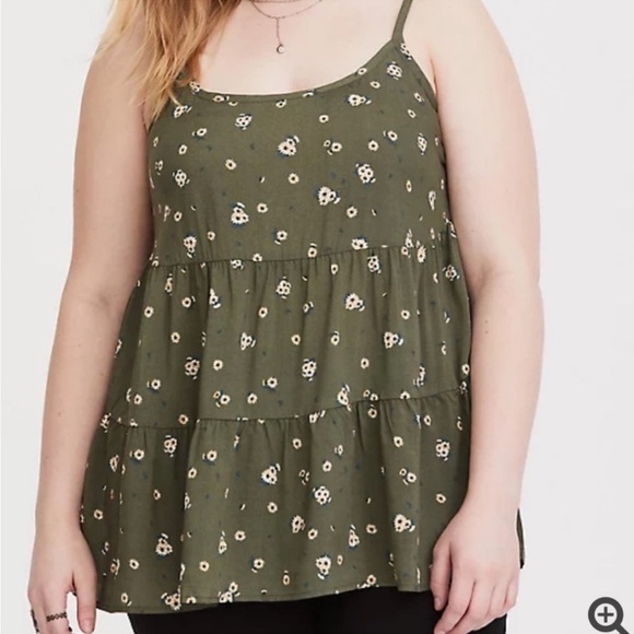 torrid | Tops | Torrid Olive Sunflower Print Cami Tank | Poshmark